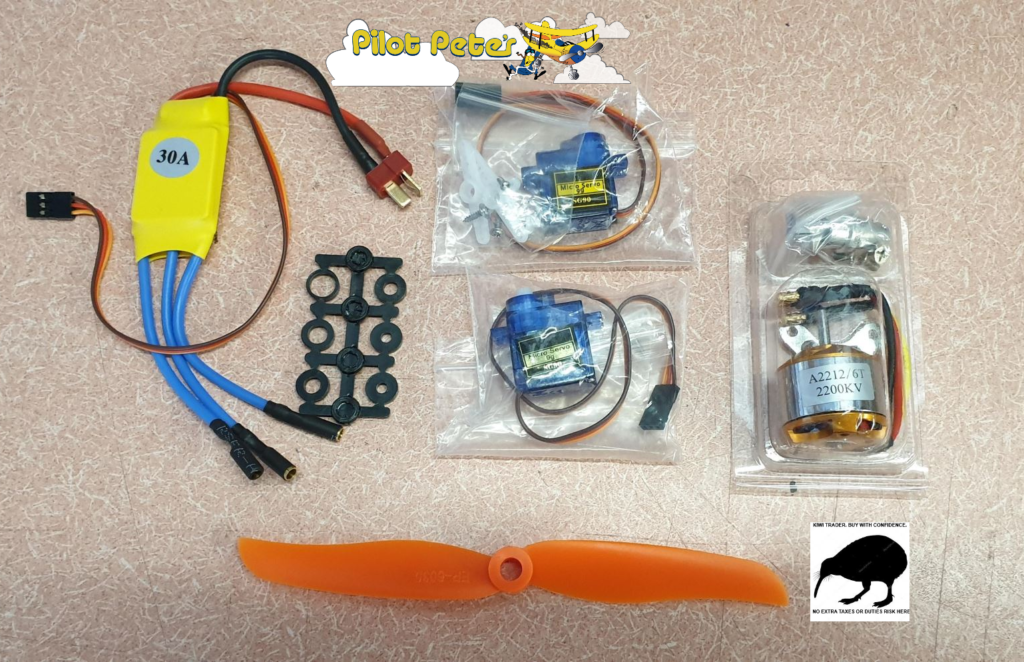 2200kv Motor, ESC, propeller, 2 x servo combo. All Connectors fitted ...